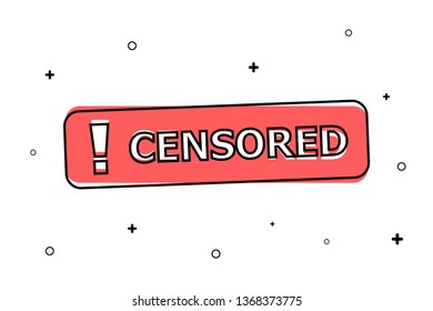 Red Button Censored Black Circle White: vector de stock (libre de ...