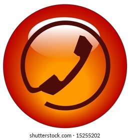 Red Button Icon Phone Connection Stock Vector (Royalty Free) 15255202 ...