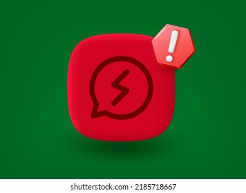 Red Button Messenger Icon Notice Pictogram Stock Vector (Royalty Free ...