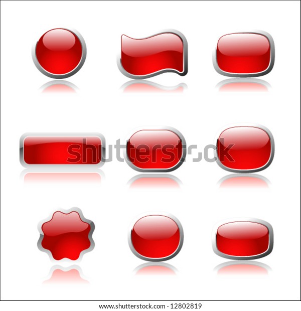 Red Buttons On White Background Stock Vector (Royalty Free) 12802819 ...