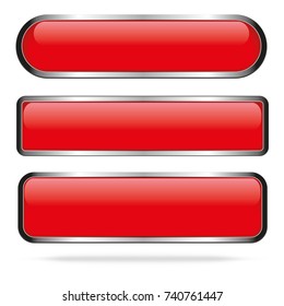 Red Glass Buttons Metal Frame Vector Stock Vector (Royalty Free ...