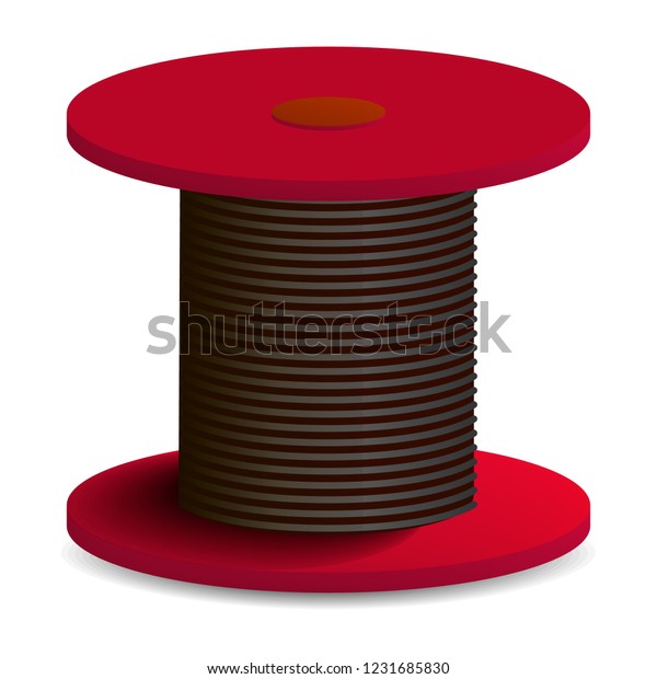 Red Cable Coil Icon Realistic Illustration Stock Vector (Royalty Free ...