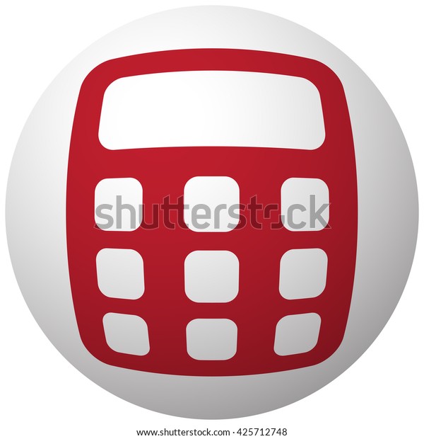 Red Calculator Icon On White Ball Stock Vector (Royalty Free) 425712748 ...
