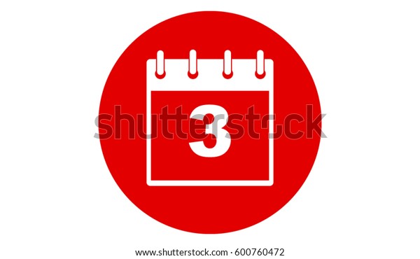 Red Calendar 3 Vector Icon Stock Vector (Royalty Free) 600760472 ...