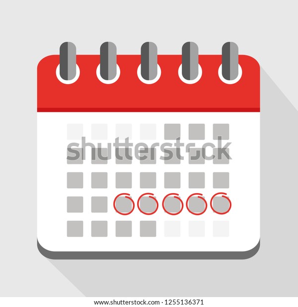 Red Calendar Five Circled Dates Vector Stock Vector (Royalty Free ...