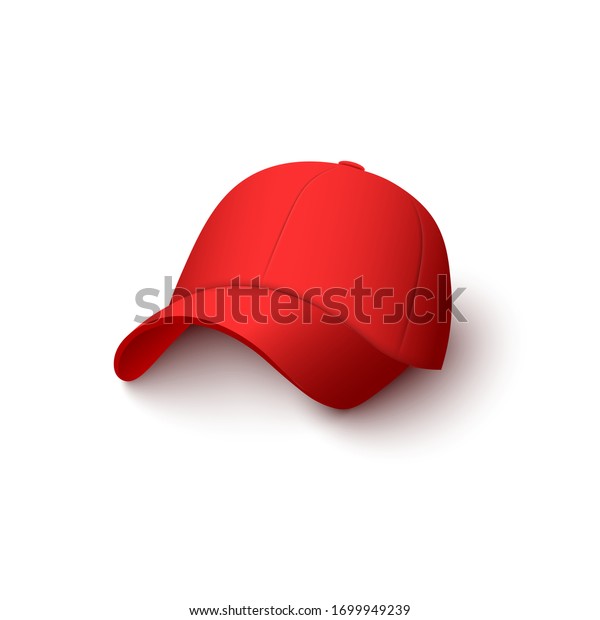 Red Cap Mockup Realistic Cotton Texture Stock Vector (Royalty Free ...