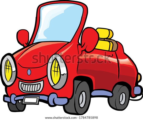 Red Car Cartoon Vector Illustration Stock Vector (Royalty Free ...