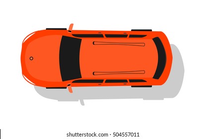 Red Car Top View Vector Illustration Stock Vector (Royalty Free) 504557011