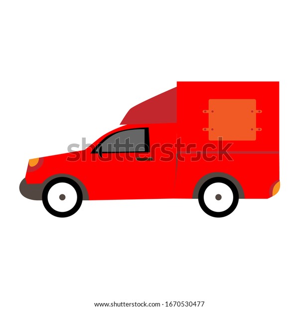 Red Car Transport On White Background Stock Vector (Royalty Free ...