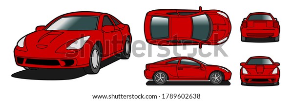 Red Car Vector Template Isolated Template Stock Vector (Royalty Free ...