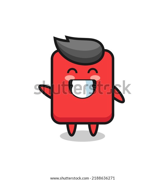 Red Card Cartoon Character Doing Wave Stock Vector (Royalty Free ...