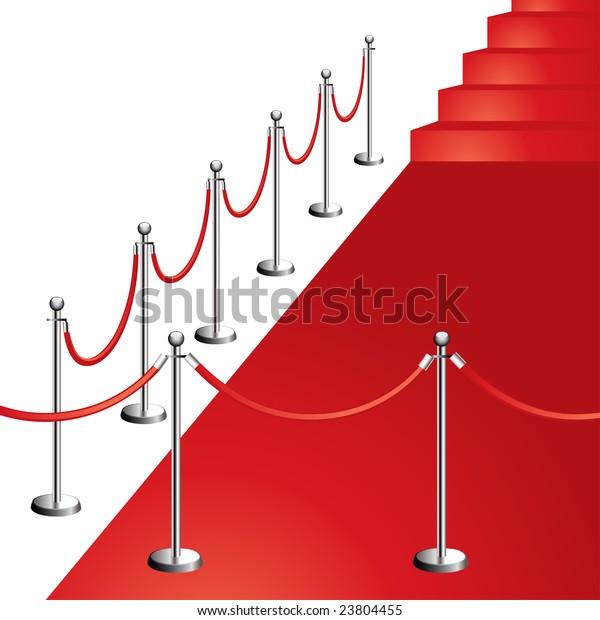 Red Carpet Entrance Vector Illustration Isolated Stock Vector (Royalty ...