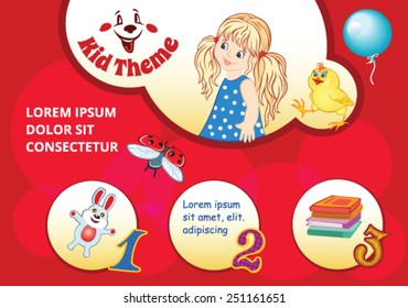 Red Cartoon Background Kid Template Stock Vector (Royalty Free) 251161651