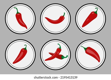 Red Cartoon Chilli Isolated On White Stock Vector (Royalty Free ...