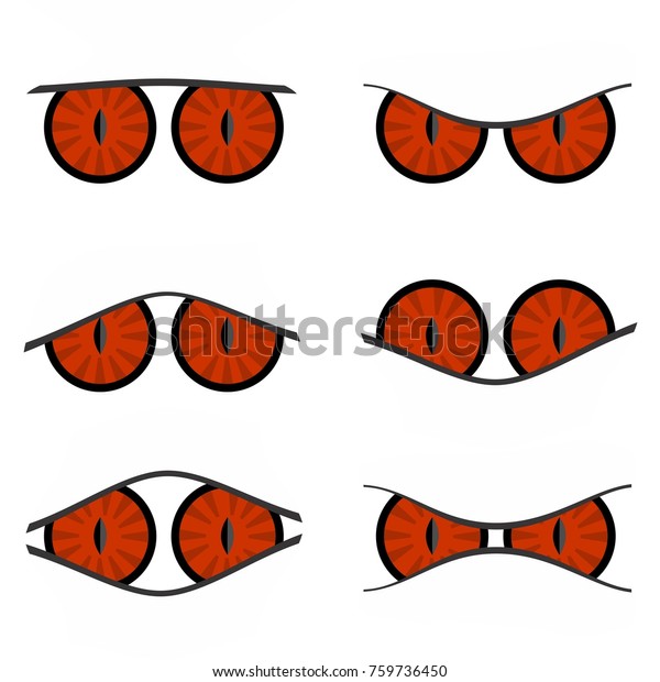 Red Cartoon Eyes Devil Like Stock Vector (Royalty Free) 759736450 ...