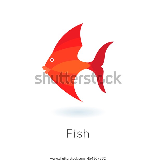 Red Cartoon Fish Minimal Stock Vector (Royalty Free) 454307332 ...