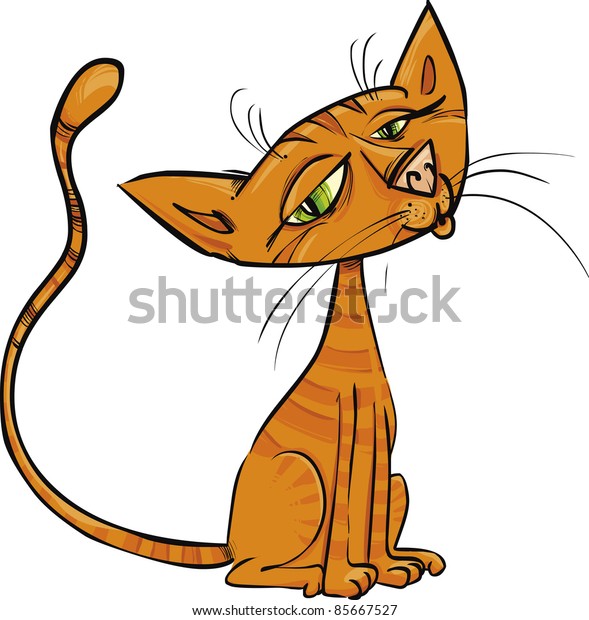 Red Cat Cartoon Illustration Stock Vector (Royalty Free) 85667527