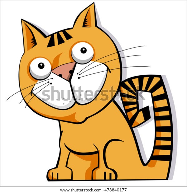 Red Cat Cartoon Vector Illustration Stock Vector (Royalty Free ...
