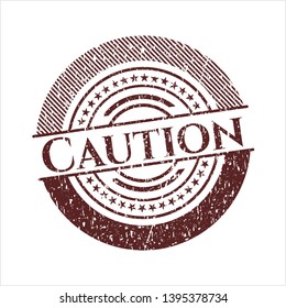 Red Caution Distressed Rubber Seal Texture Stock Vector (Royalty Free ...
