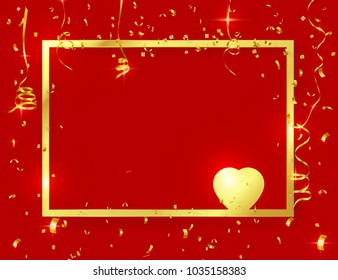 Red Celebration Background Gold Frame Gold Stock Vector (Royalty Free ...