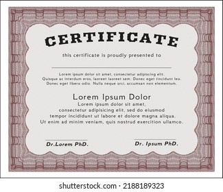 Red Certificate Achievement Template Modern Design Stock Vector ...