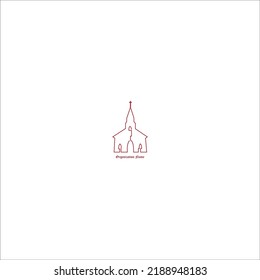 Red Chapel Line Art Logo Stock Vector (Royalty Free) 2188948183 ...