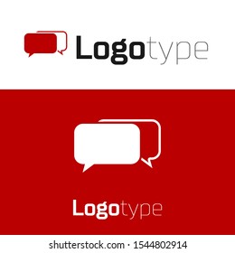 Red Chat Icon Isolated On White Stock Vector (Royalty Free) 1544802914