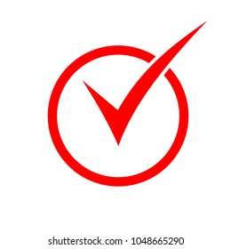 Red Check Mark Icon Circle Check Stock Vector (Royalty Free) 1048665290 ...