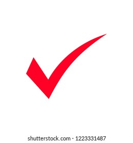 Red Check Mark Icon Tick Symbol: vector de stock (libre de regalías ...