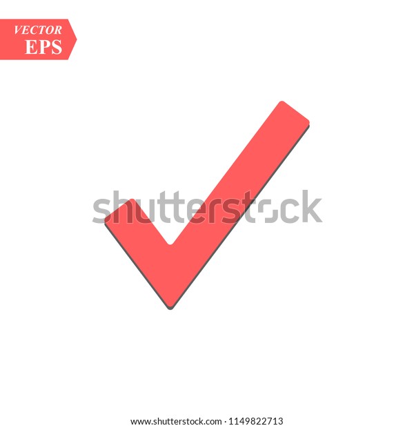 Red Check Mark Icon Tick Symbol 库存矢量图（免版税）1149822713 | Shutterstock