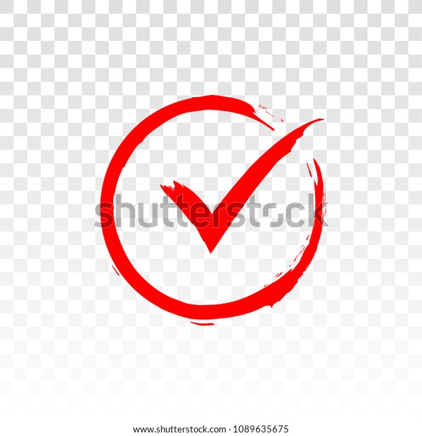 Red Check Mark Icon Vector Check Stock Vector (Royalty Free) 1089635675 ...