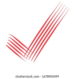 Red Check Mark On White Background Stock Vector (Royalty Free ...