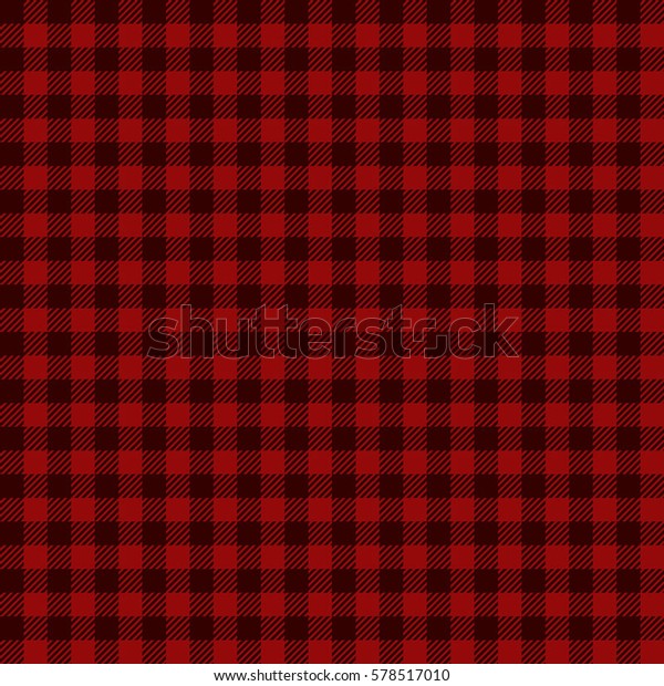 Red Checkered Lumberjack Gingham Seamless Design Stock Vector (Royalty ...