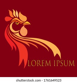 Red Chickens Rooster Logo Stock Vector (Royalty Free) 1761649523 ...