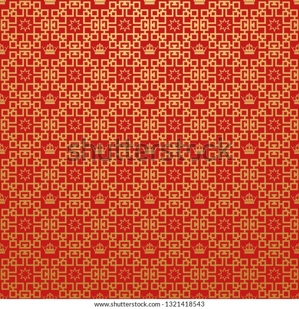 Red Chinese Wallpaper Background Texture Vector Stock Vector (Royalty ...