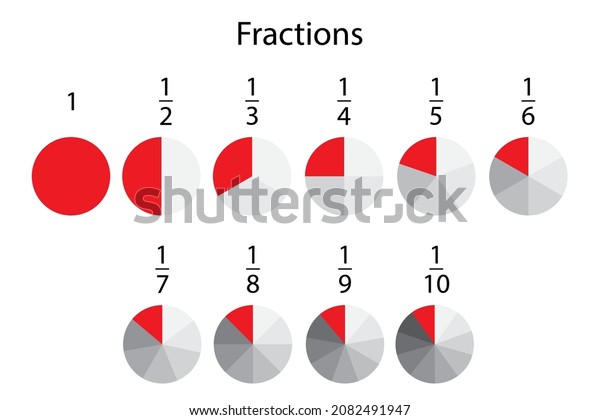 Red Circle Fractions Segment Infographic Info Stock Vector (Royalty ...