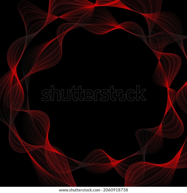 Red Circle Frame Wavy Lines Curve Stock Vector (Royalty Free ...