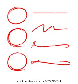 Handdrawn Various Handwriting Symbols Arrow Circles Stock Vector ...