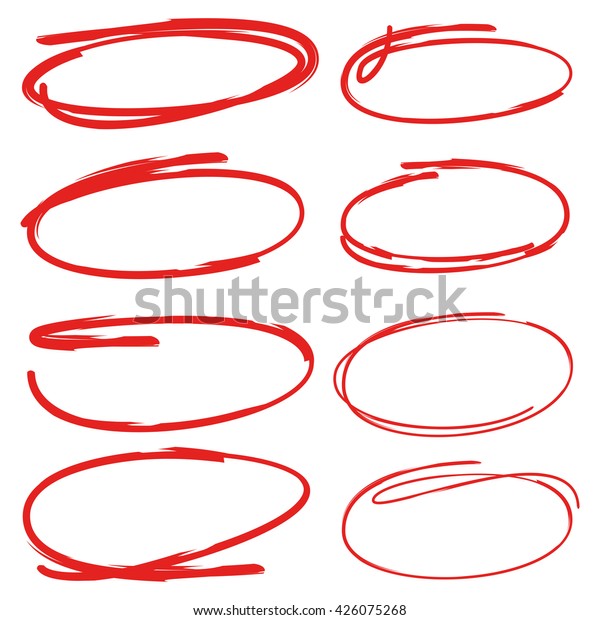 Red Circle Highlighter Marking Text Stock Vector (Royalty Free) 426075268