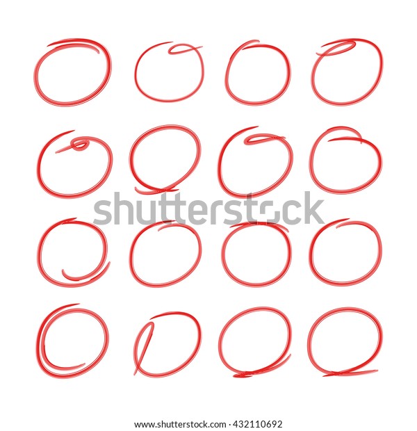 Red Circle Made Pen Marker Stock Vector (Royalty Free) 432110692