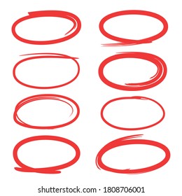 Red Circle Markers Highlighter Set Stock Vector (Royalty Free ...