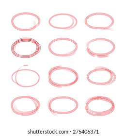Red Circle Set List Design Element: vector de stock (libre de regalías ...