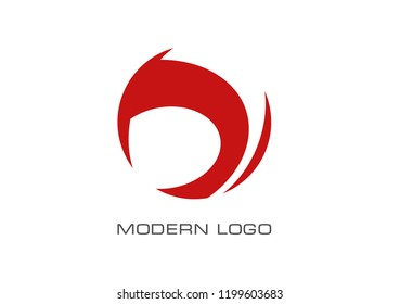 Red Circle Shape Modern Logo Browser Stock Vector (Royalty Free) 1199603683