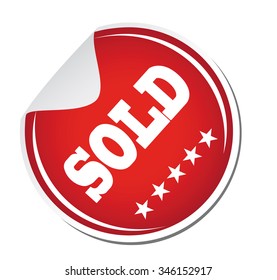 Red Circle Sticker Sold Stock Vector (Royalty Free) 346152917 ...