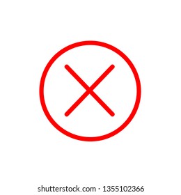 Red Circle X On White Background Stock Vector (Royalty Free) 1355102366 ...