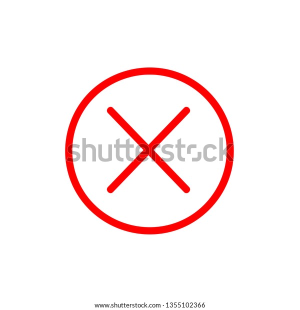Red Circle X On White Background Stock Vector (Royalty Free) 1355102366 ...