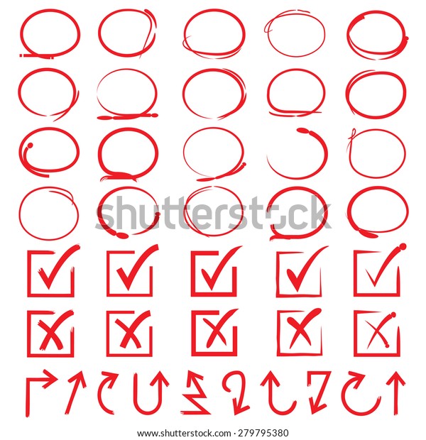 Red Circles Check Marks Arrows Stock Vector (Royalty Free) 279795380 ...