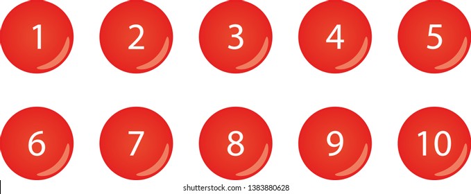 Red Numbers Buttons Vector Pattern Set: เวกเตอร์สต็อก (ปลอดค่าลิขสิทธิ์ ...