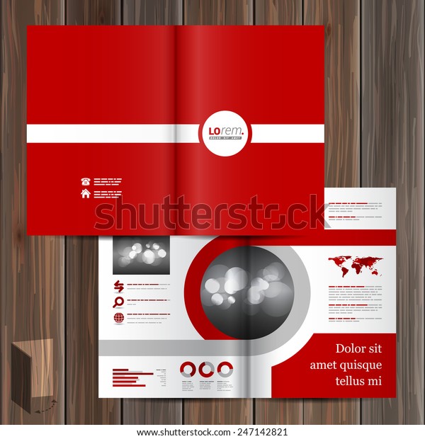 Red Classic Brochure Template Design White Stock Vector (Royalty Free ...