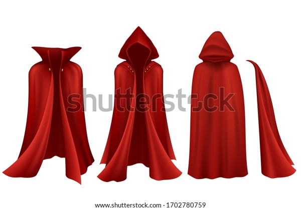 Red Cloak Set On White Background Stock Vector (Royalty Free) 1702780759